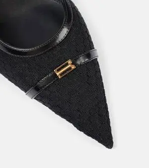 Victoria Beckham Leather-trimmed Mesh Slingback Pumps