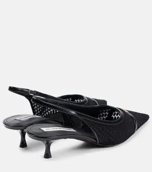 Victoria Beckham Leather-trimmed Mesh Slingback Pumps
