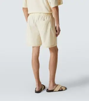 Commas Cotton Shorts - White