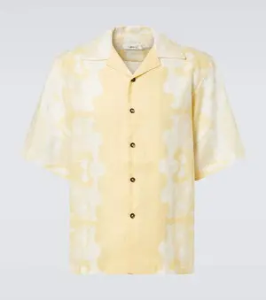 Commas Floral Linen Bowling Shirt