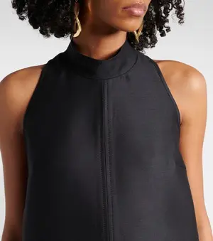 TOM FORD Belted Wool And Silk Crêpe Minidress - Black