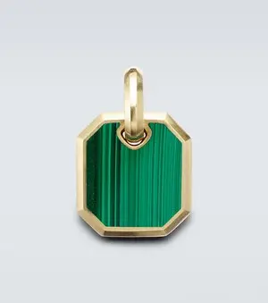 David Yurman 18kt Yellow Malachite Amulet Pendant - Gold