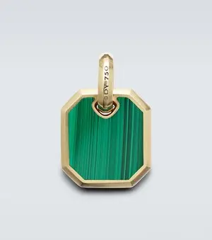 David Yurman 18kt Yellow Malachite Amulet Pendant