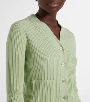 JOSEPH Ribbed-knit Wool Cardigan - Green