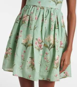 Agua Bendita Hierbabuena Floral Linen Minidress