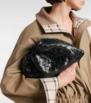 Bottega Veneta Intrecciato Leather Clutch - Black