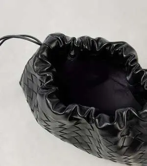 Bottega Veneta Intrecciato Leather Clutch - Black
