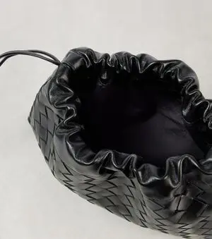 Bottega Veneta Intrecciato Leather Clutch - Black