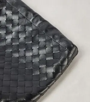 Bottega Veneta Intrecciato Leather Clutch - Black