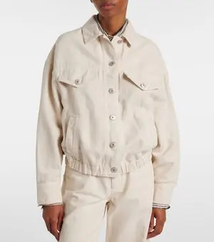 Brunello Cucinelli Monili Beaded Cotton And Linen Jacket