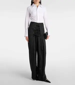 JEAN PAUL GAULTIER Corset-detail Wide-leg Pants