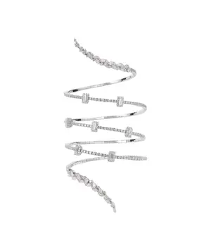 Yeprem 18kt White Gold Diamond Cuff Bracelet - Silver