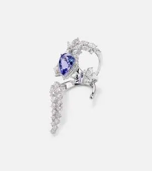 Yeprem 18kt White Gold Ring With Tanzanite And Diamonds - Silver