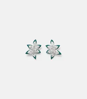 KAMYEN 18kt White Gold And Enamel Earrings With Diamonds - Silver