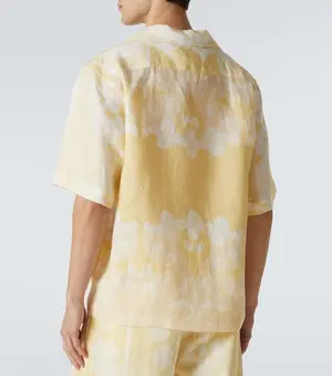 Commas Floral Linen Bowling Shirt
