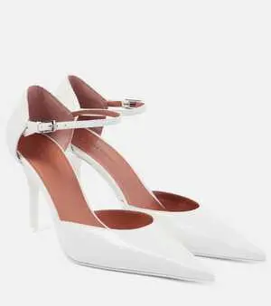 Amina Muaddi Barbara Mary Jane Leather Pumps