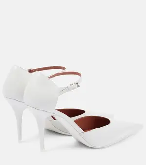 Amina Muaddi Barbara Mary Jane Leather Pumps