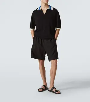 Commas Crochet Cotton-blend Polo Shirt