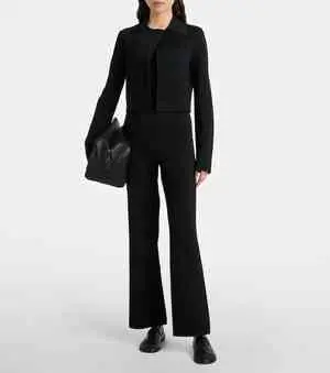 JOSEPH Knitted Mid-rise Flare Pants - Black