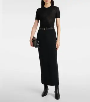 JOSEPH Knitted Mid-rise Maxi Skirt