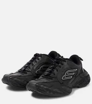 Balenciaga Monday Leather Sneakers - Black