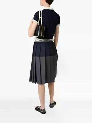Miu Miu Logo-intarsia T-shirt - Blue