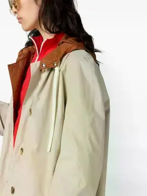 Miu Miu Reversible Hooded Coat - Neutrals