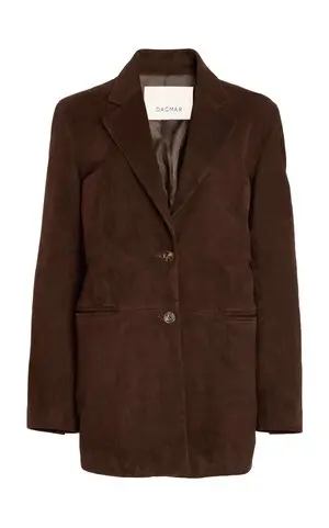 HOUSE OF DAGMAR Suede Notched Lapel Blazer