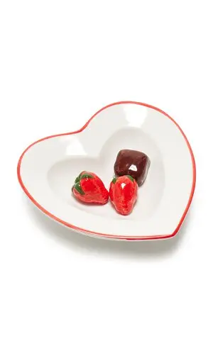 MODA DOMUS Trompe L’oeil Ceramic Heart Dish - Multi