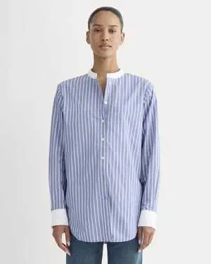 Everlane Oversized Cotton Shirt - Dutch Blue/bone