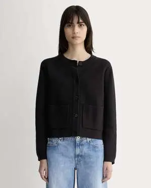 Everlane Everyday Cotton Crew Cardigan - Black