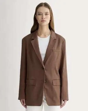 Everlane Oversized Blazer In Stretch Linen - Cedarwood