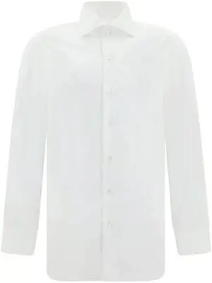 FINAMORE 1925 Spread-collar Shirt - White