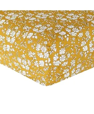COCO & WOLF Liberty Fabric Print Fitted Sheet, Crib - Capel Mustard