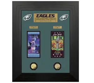 HIGHLAND MINT Eagles Deluxe Super Bowl Ticket C Llection Frame - One-color