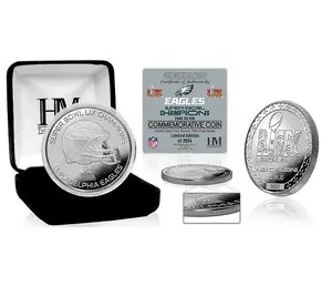 HIGHLAND MINT Eagles Super Bowl Lix Champions .999 Pure Silver Coin - One-color