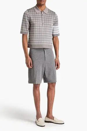 Thom Browne Checked Silk And Cottonblend Polo Shirt
