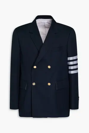 Thom Browne Double-breasted Striped Cotton-twill Blazer - Navy