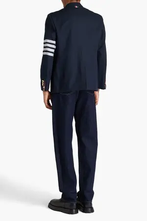 Thom Browne Double-breasted Striped Cotton-twill Blazer - Navy