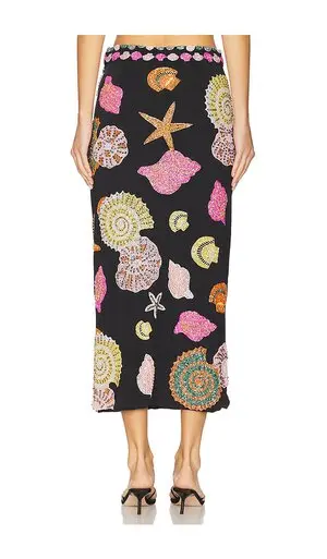 OCEANUS Hand Embellished Midi Skirt