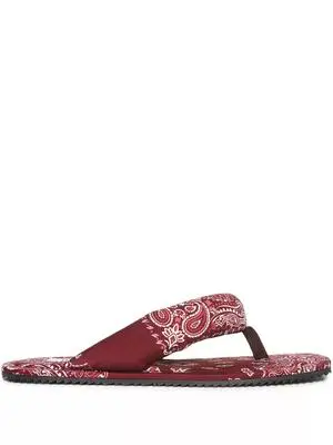 Attico Bandana-print Slides - Red