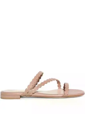 GIANVITO ROSSI Leather Slides - Neutrals