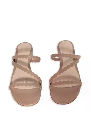 GIANVITO ROSSI Leather Slides - Neutrals