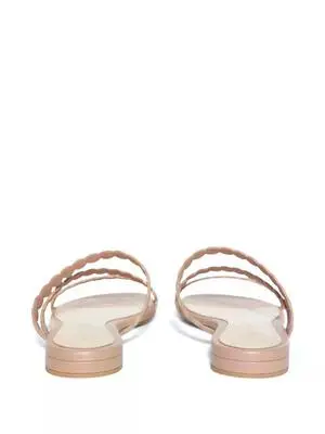 GIANVITO ROSSI Leather Slides - Neutrals