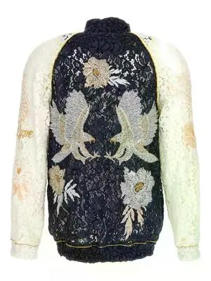 LINEA 11 Embroidered Lace Bomber Jacket