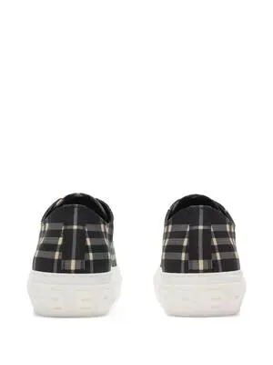 Burberry Checked Lace-up Sneakers - Black