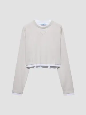 Prada Long-sleeved Jersey T-shirt