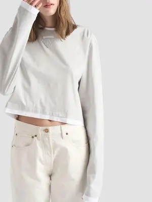 Prada Long-sleeved Jersey T-shirt