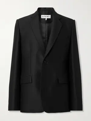 Loewe Grain De Poudre Wool And Silk-blend Blazer