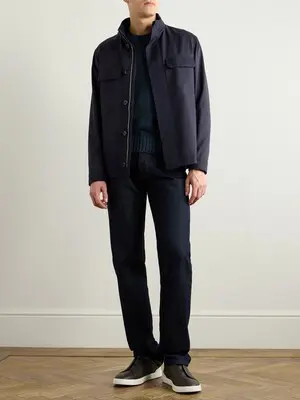 Zegna Twill Overshirt - Blue